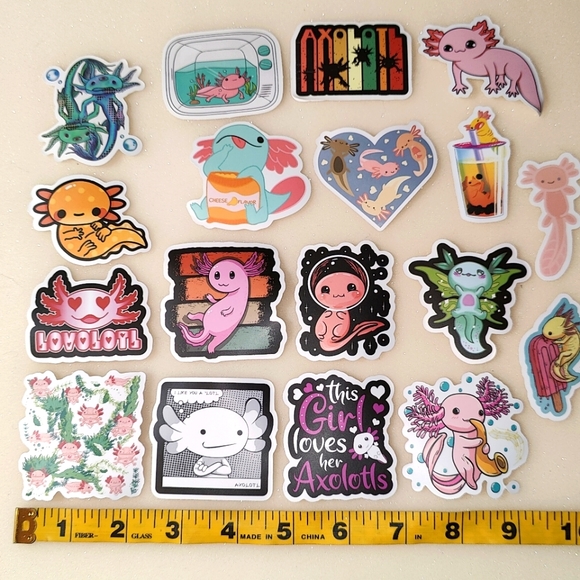 Office | Set Of 18 Cute Fantasy Axolotl Stickers | Poshmark